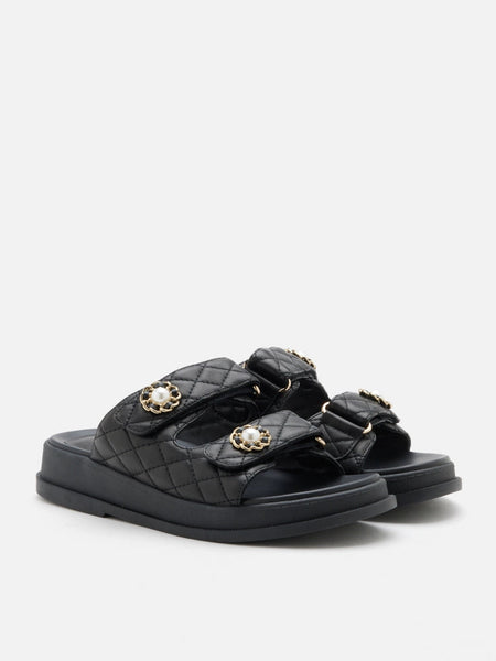 Leia Embellished Quilted Slides – PAZZION